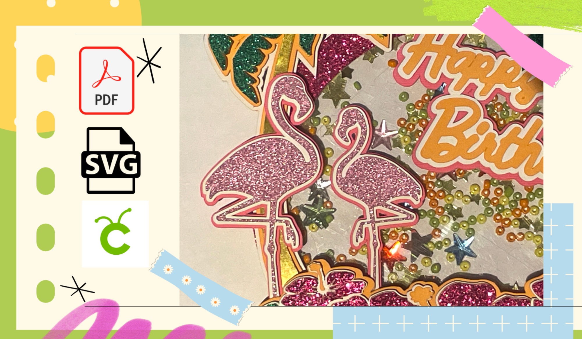 Tropical Birthday Theme Layered Cake Topper | 3D Cake Topper | SVG ...