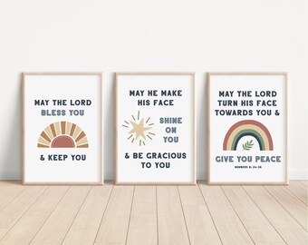 The Blessing, Colorful Printable Nursery Decor, Numbers 6:24-26 ...