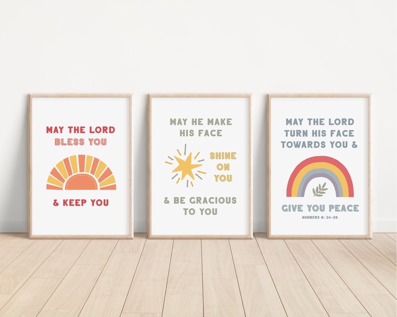 The Blessing, Colorful Printable Nursery Decor, Numbers 6:24-26 ...