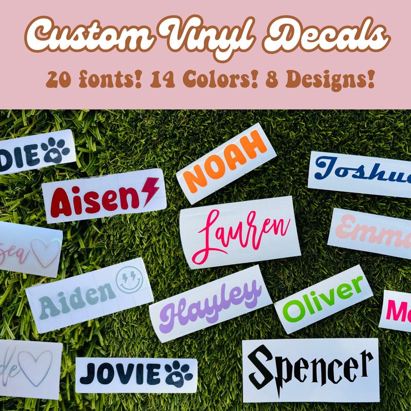 Vinyl Name Sticker - Etsy