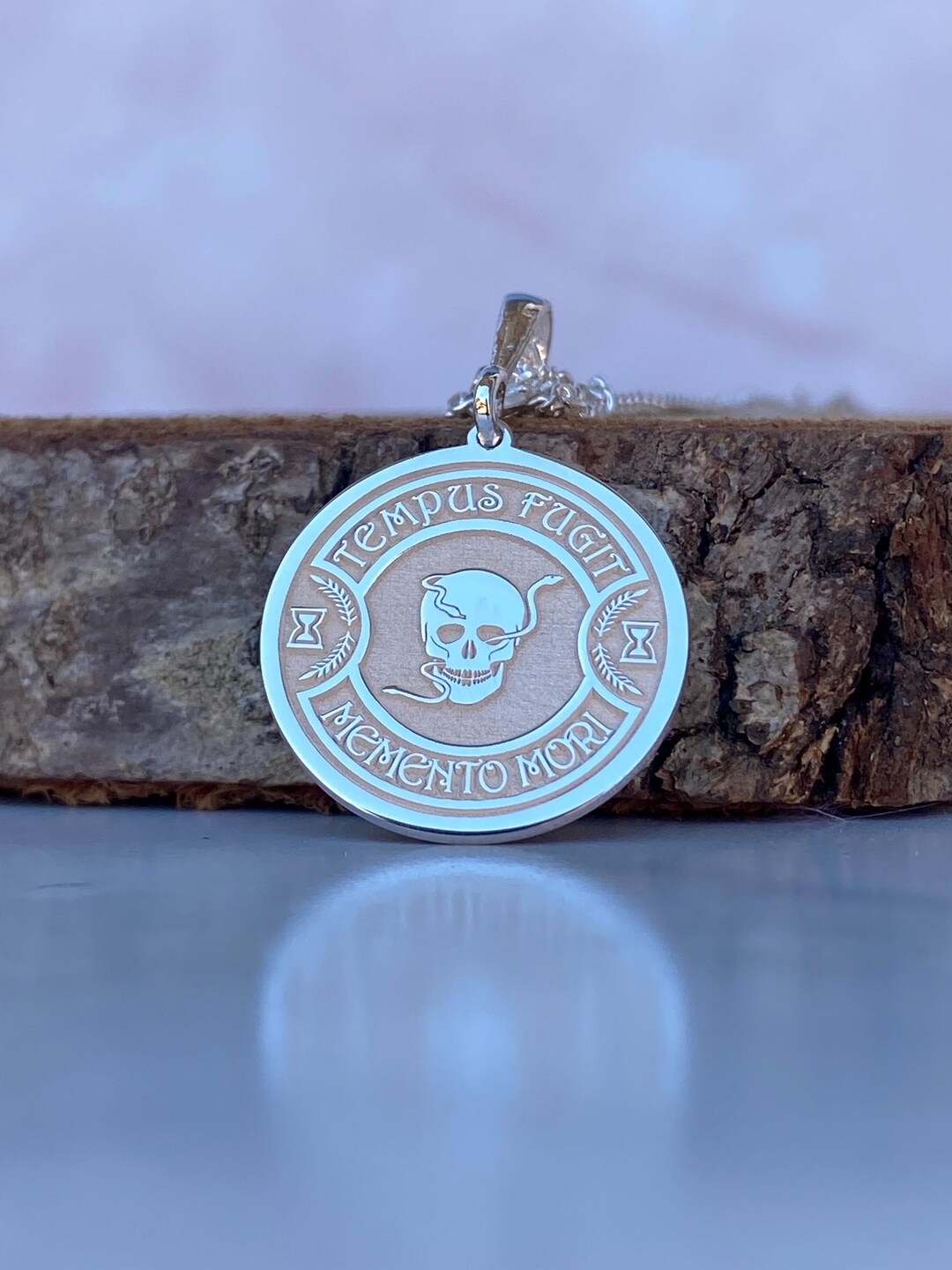 Tempus Fugit Necklace,memento Mori Necklace, Stoic Gift,stoic Necklace ...