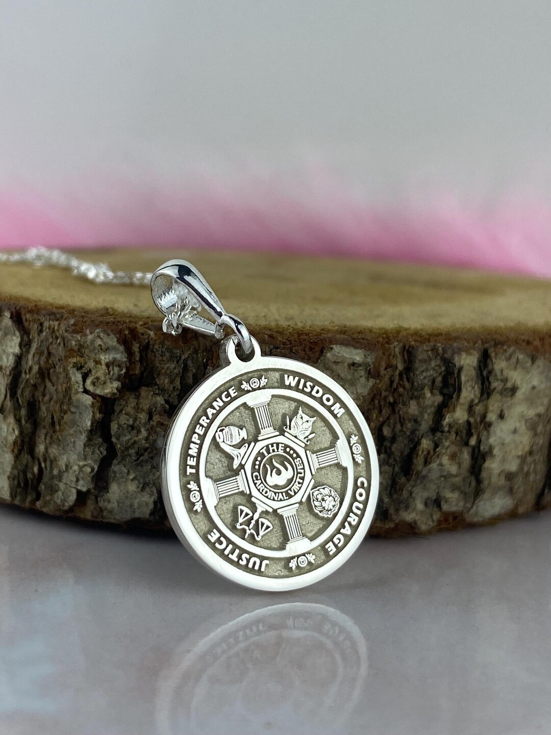 The Cardinal Virtues Stoic Necklace,justice Wisdom Necklace,four ...