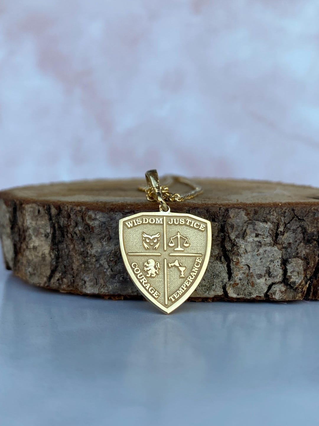 The Cardinal Virtues Stoic Necklace,justice Wisdom Necklace,four ...