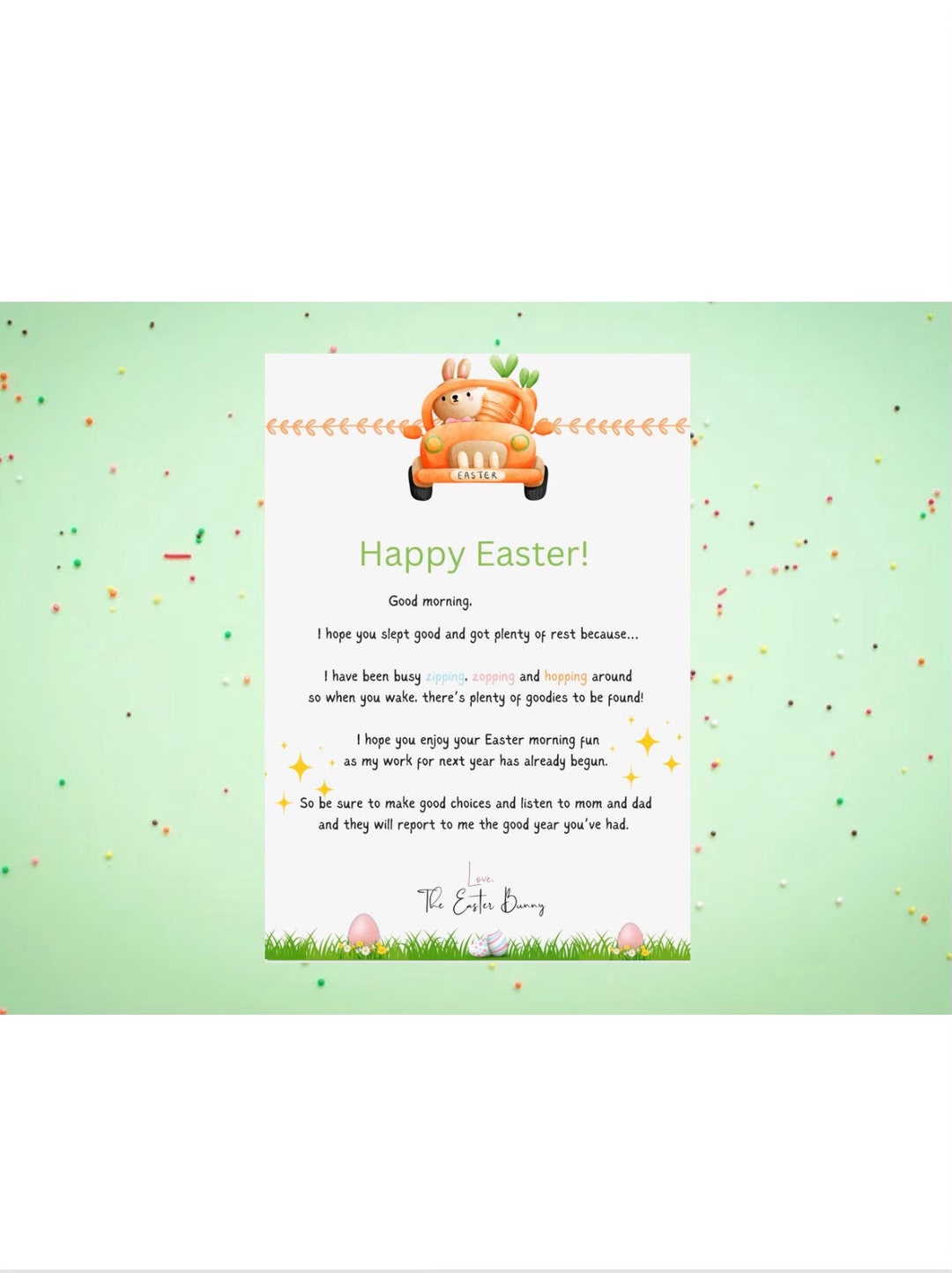 Note From Easter Bunny - Etsy