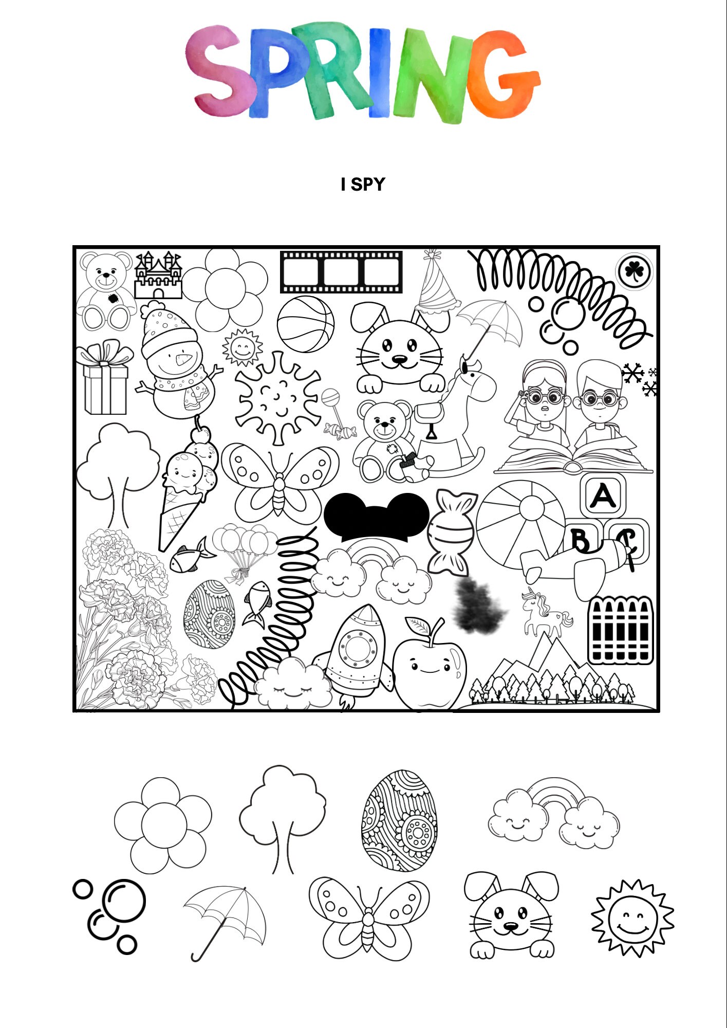 Spring Break Activity for Kids Word Search Scavenger Hunt Screen Free ...