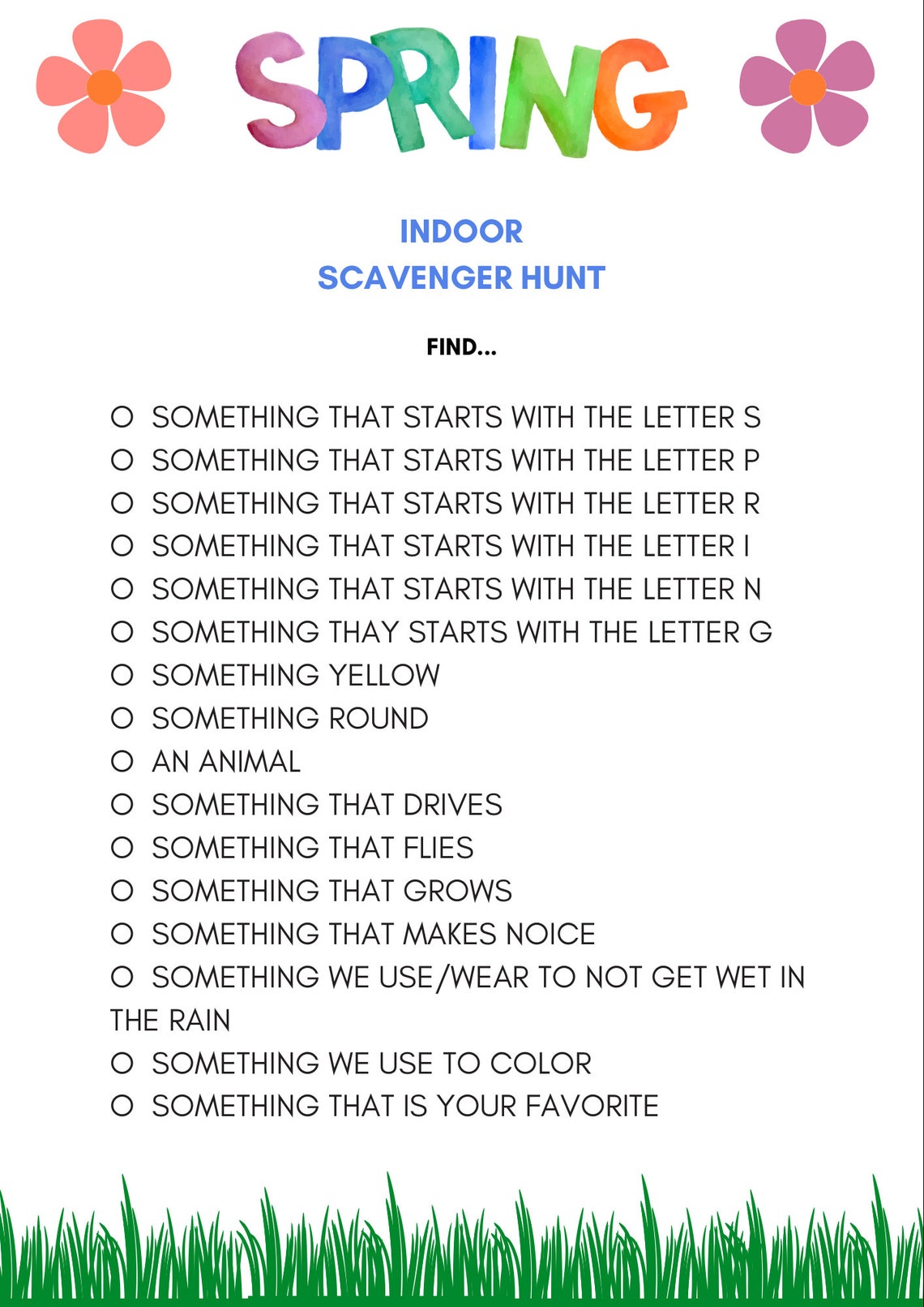 Spring Break Activity for Kids Word Search Scavenger Hunt Screen Free ...