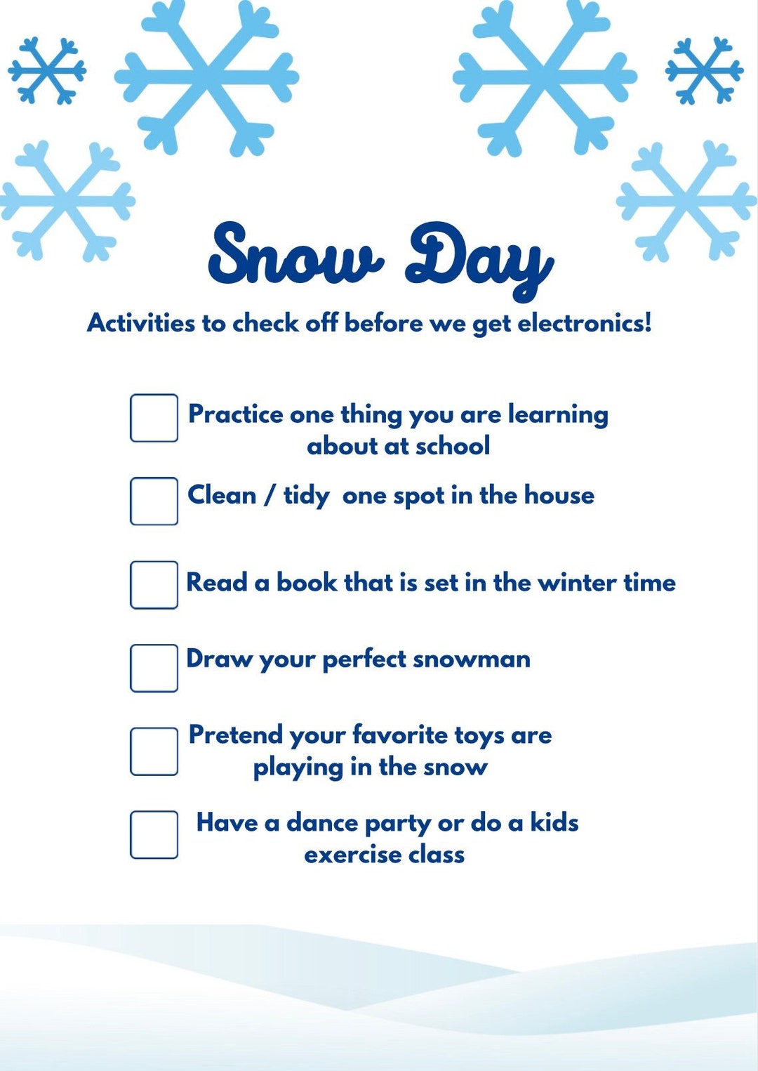Snow Day Activities Screen Free Activities for Kids Snowman Coloring ...