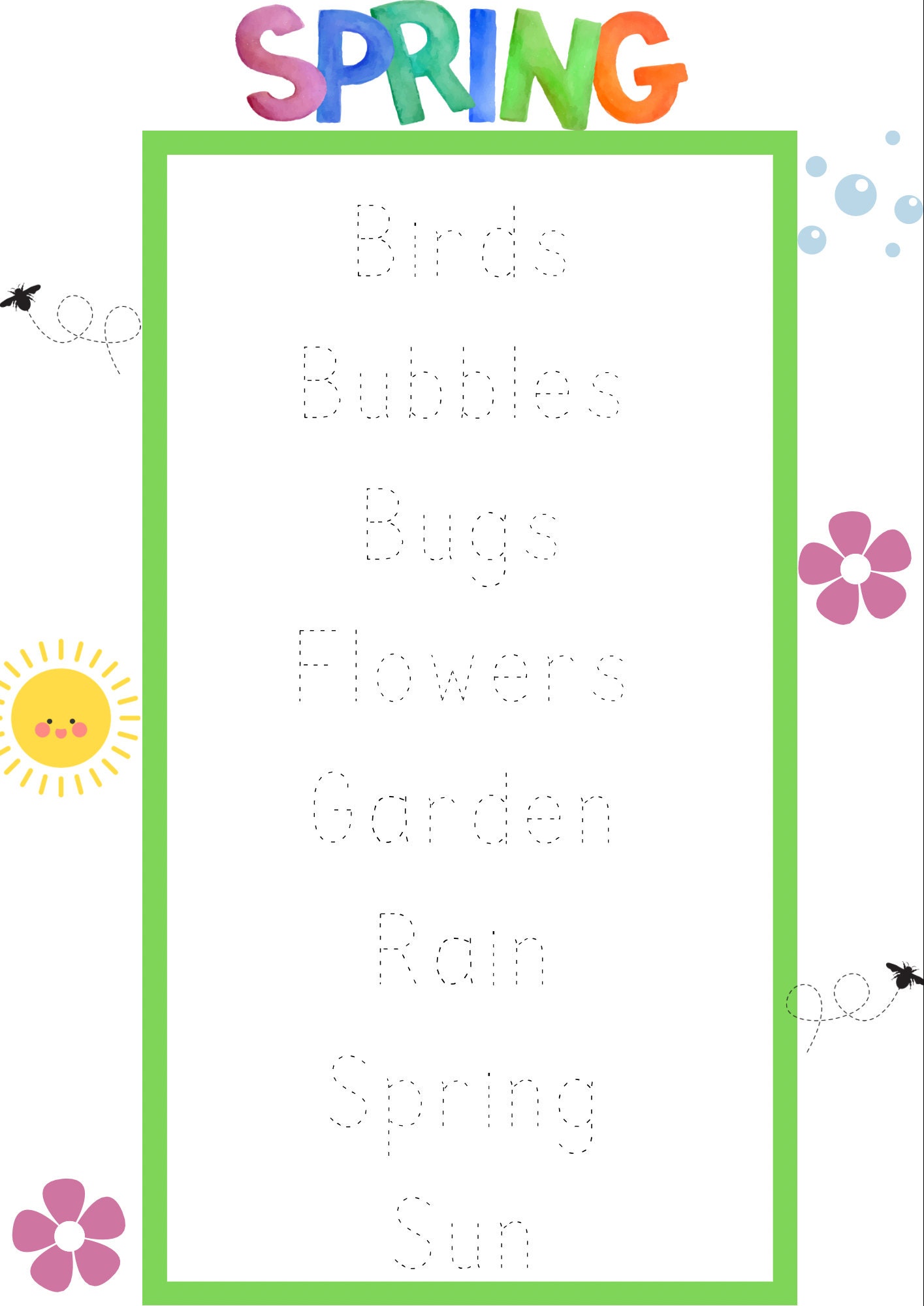 Spring Break Activity for Kids Word Search Scavenger Hunt Screen Free ...