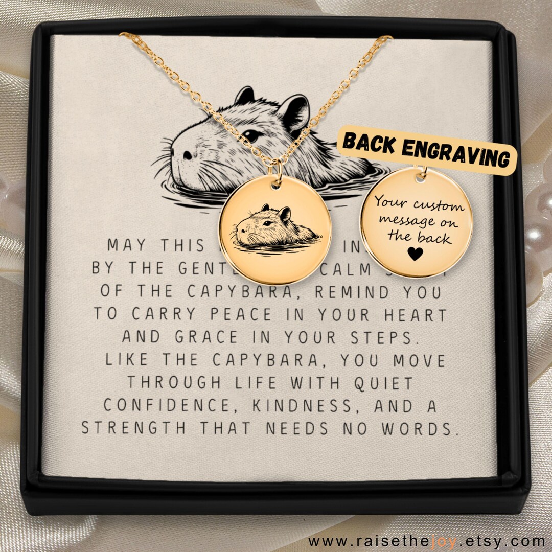 Gold Capybara Necklace for Capybara Fans Gift Cute Necklace Capybara ...