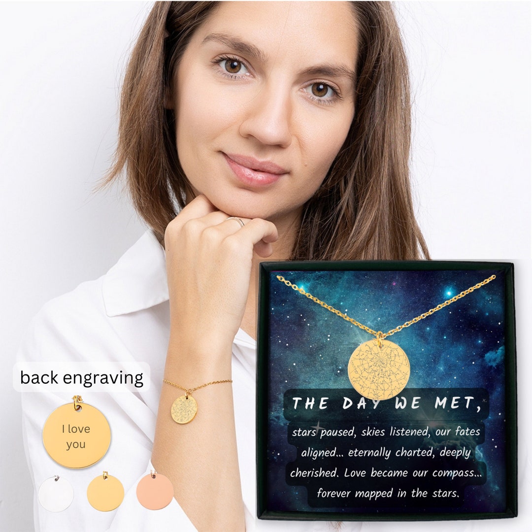 Custom Star Map Bracelet Engraved Personalized Night Sky Bracelet Star ...