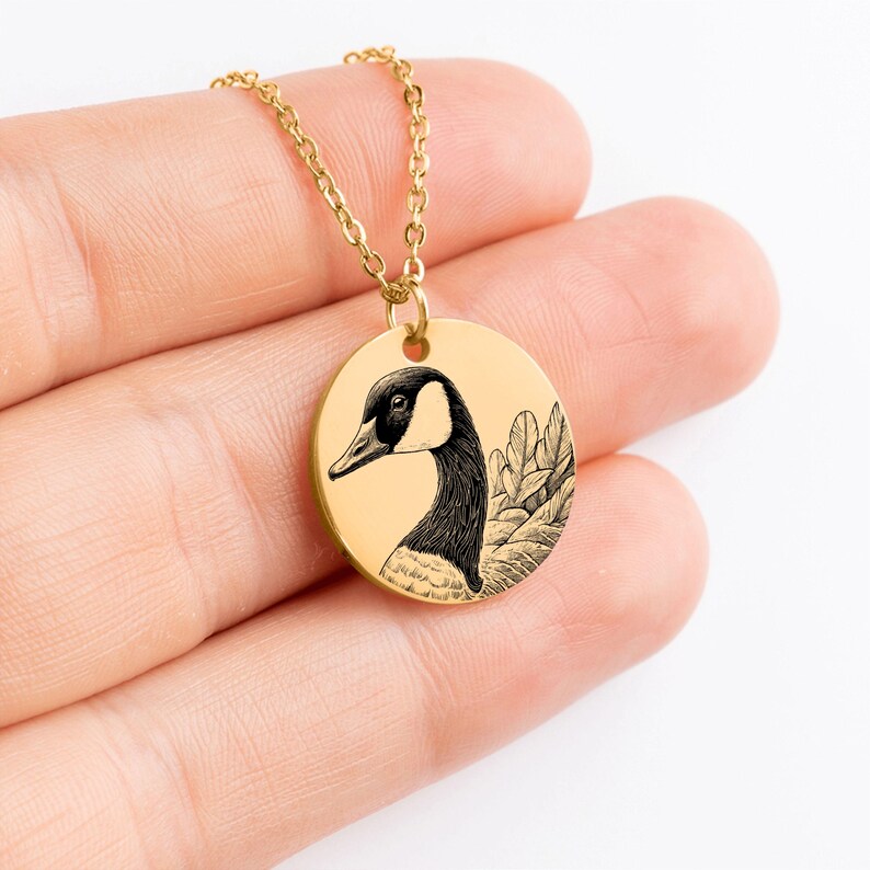 Engraved Goose Necklace Great Gift Idea for Woman Artistic Goose ...