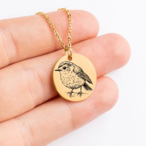 Personalized Robin Coin Necklace Great Gift Idea for Woman Artistic ...