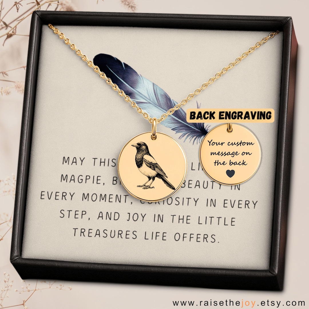 Magpie Bird Necklace Treasure Seeker Bird Jewelry Magpie Necklace for ...
