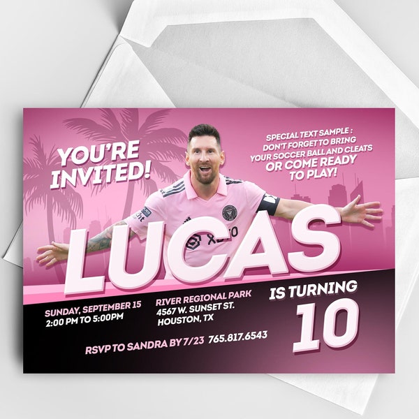 Messi Inter Miami Invitation Party - Etsy