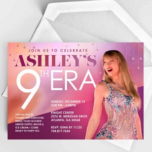 Custom Taylor Swift Birthday Invite, Personalized Swifties Invitation ...