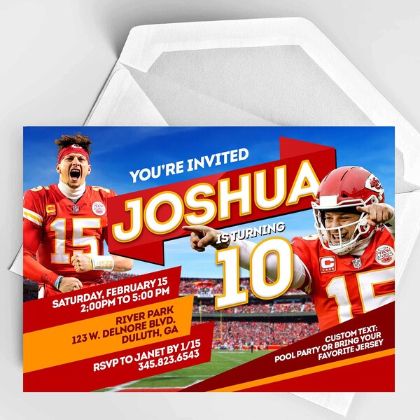 Chiefs Birthday Invitation - Etsy