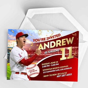 Personalized Shohei Ohtani Invite, Los Angeles Angels Birthday ...