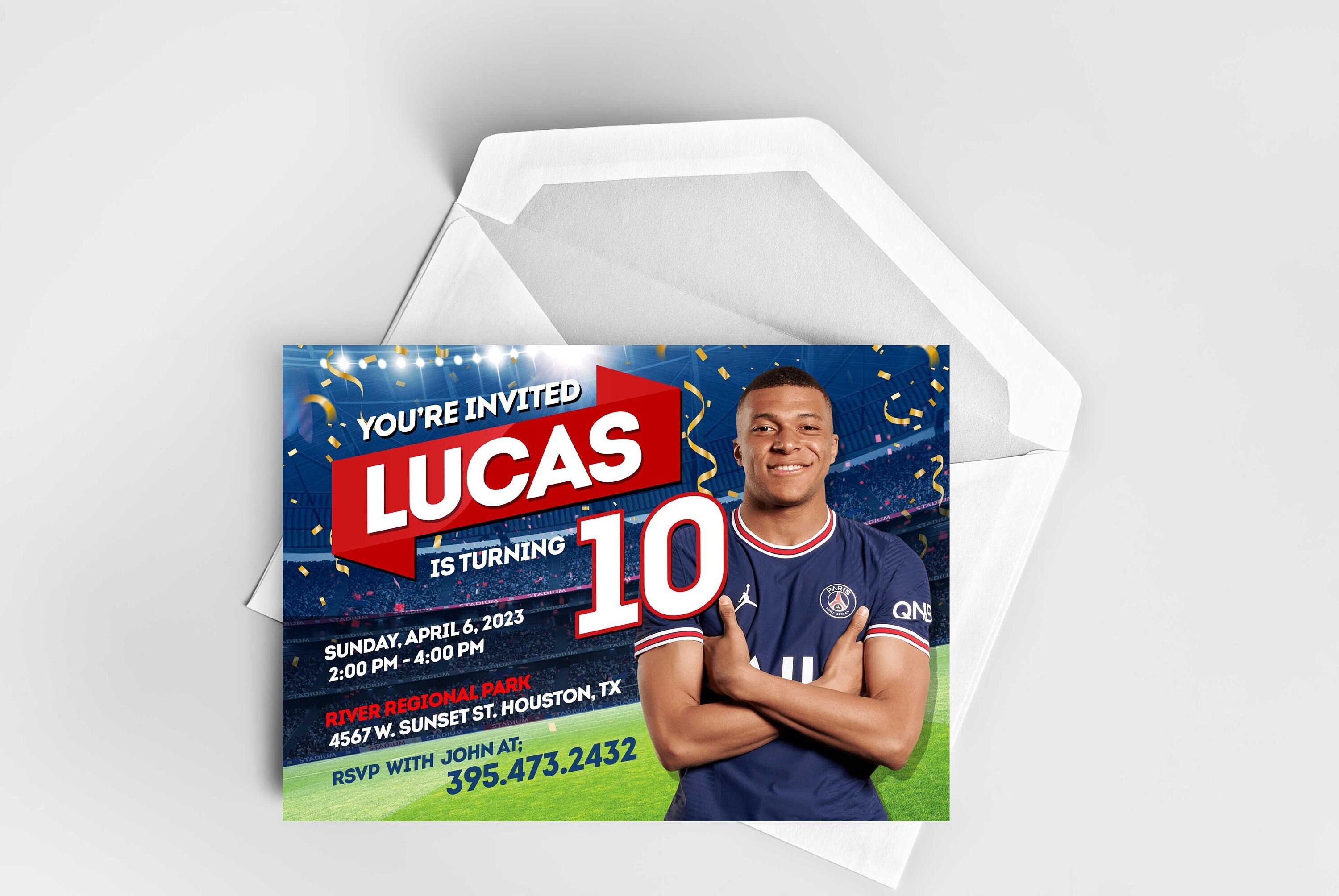 Personalized Kylian Mbappé Birthday Invitation | Made to Order ...