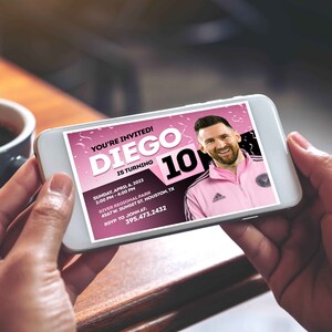 Messi Inter Miami Birthday Invitation, Made to Order Customizable ...