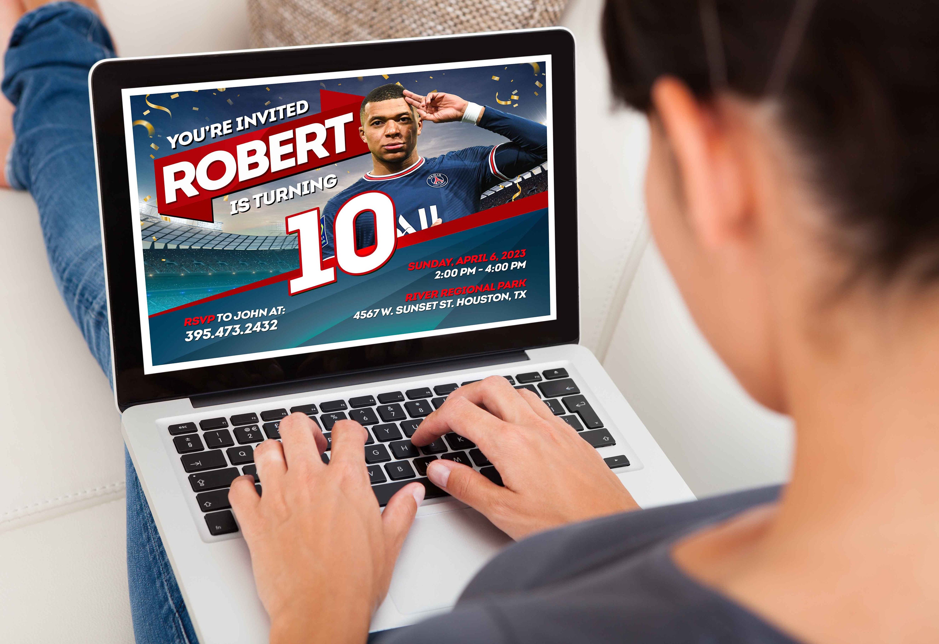 Kylian Mbappé Birthday Party Invitation, Mbappe Invite, Made to Order ...