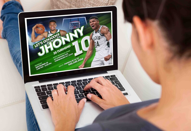 Custom Giannis Birthday Invite, Custom Milwaukee Bucks Invite ...