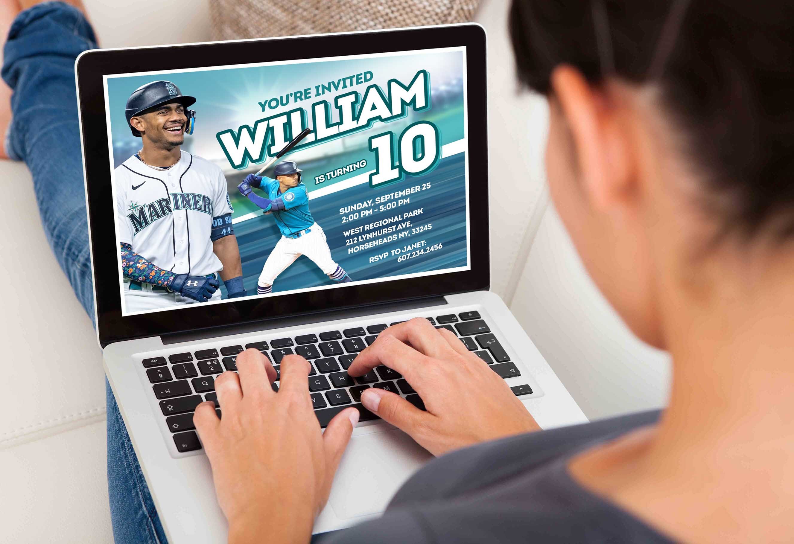 Personalized Seattle Mariners Birthday Invitation Julio Rodriguez ...