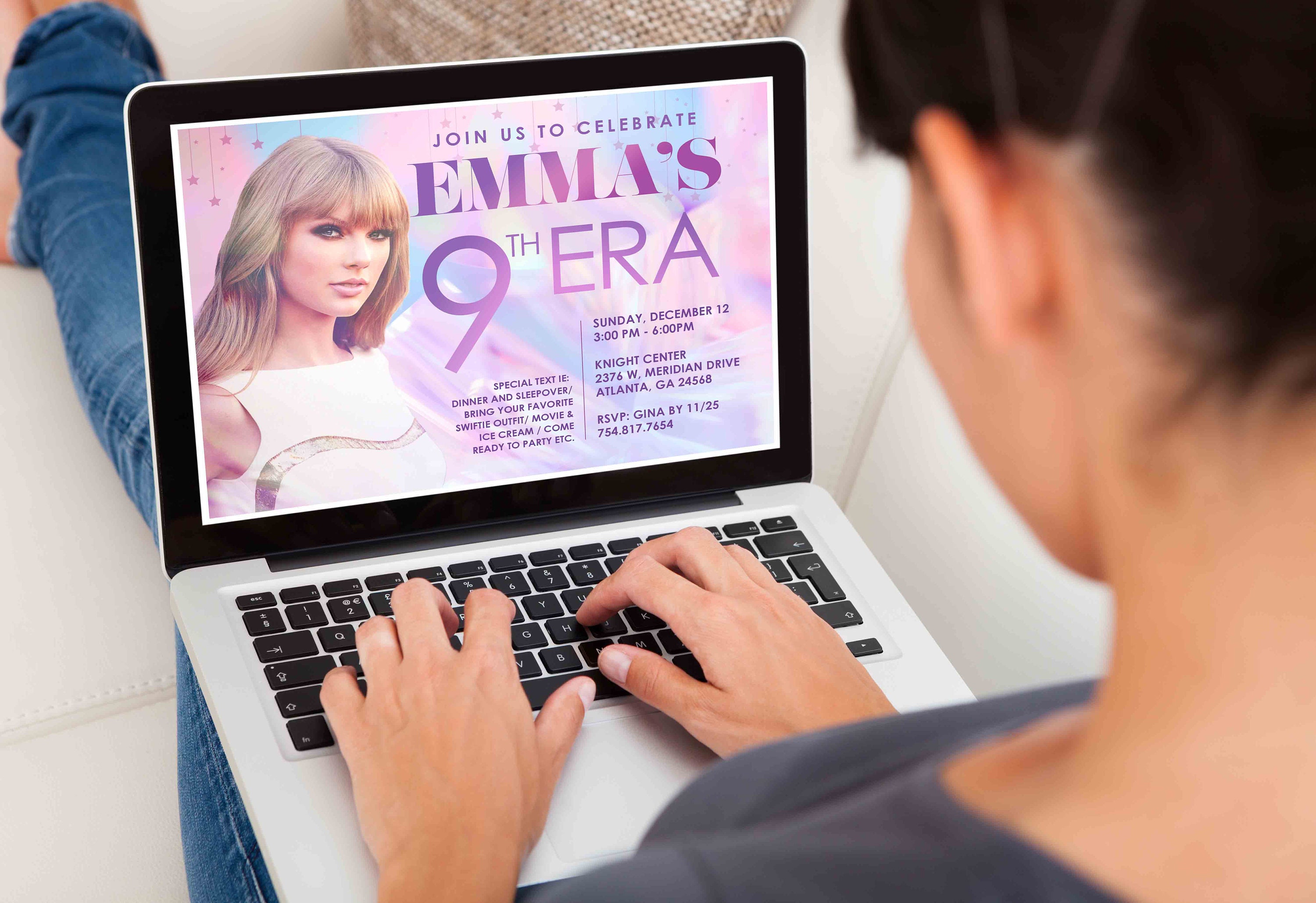 Custom Taylor Swift Birthday Invite, Personalized Invitation, Digital ...