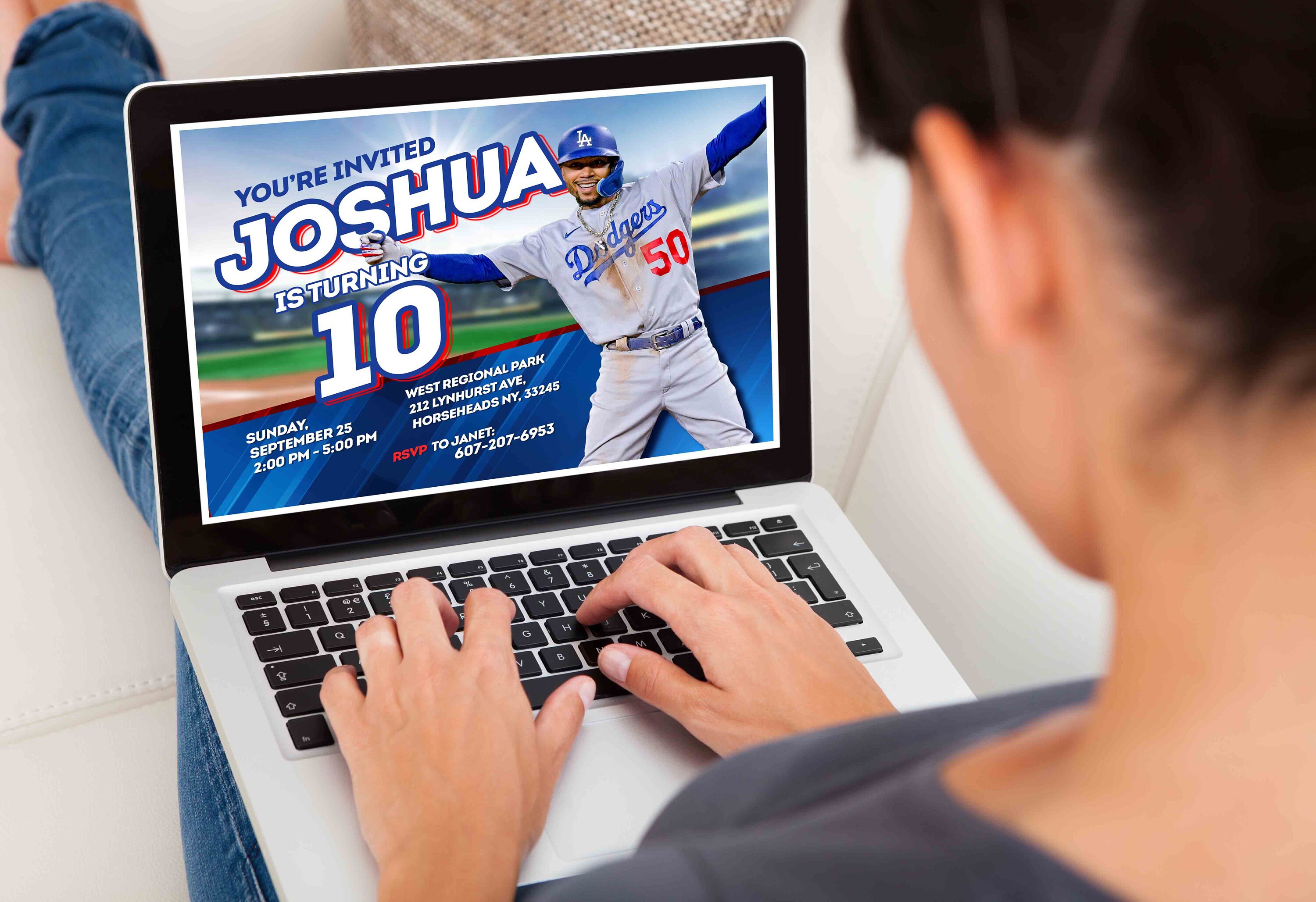 Custom Mookie Betts Birthday Invitation, Personalized Mookie Betts ...