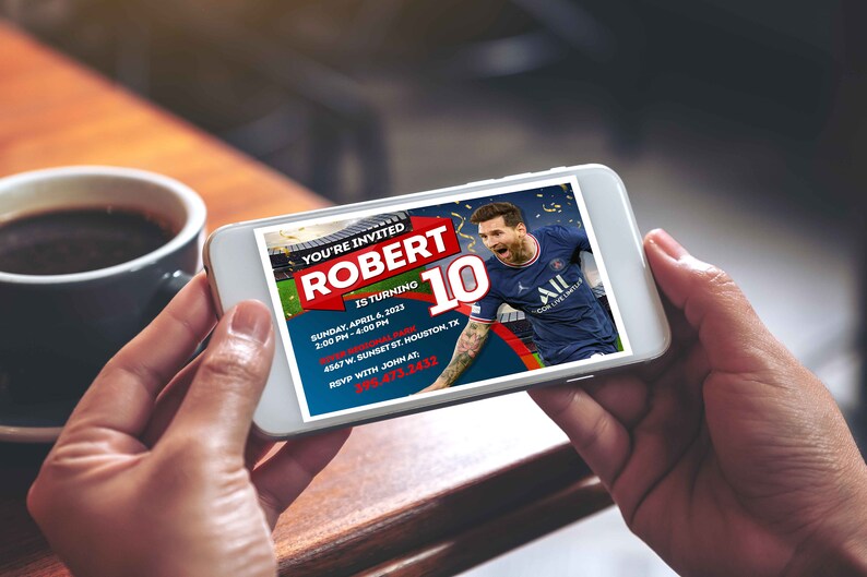 Personalized Lionel Messi Birthday Invitation, Made to Order ...