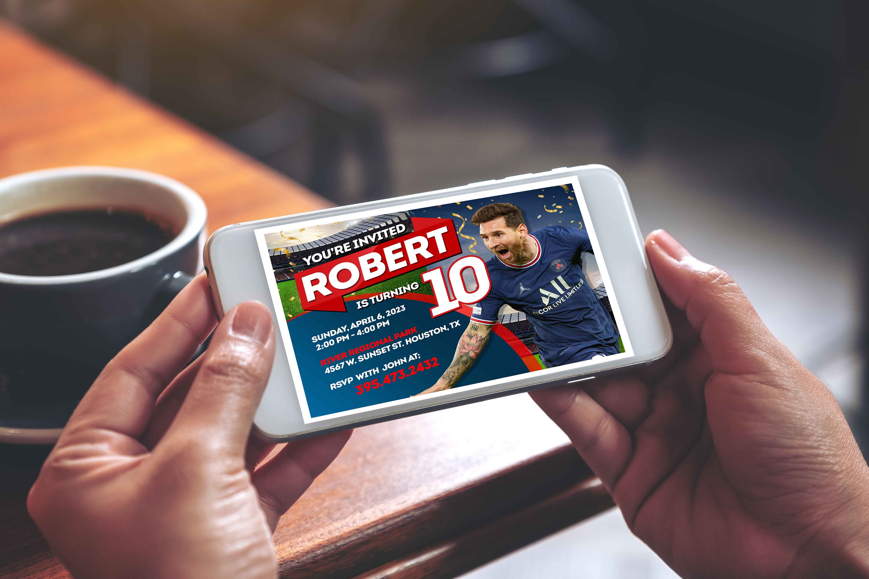 Personalized Lionel Messi Birthday Invitation, Made to Order ...