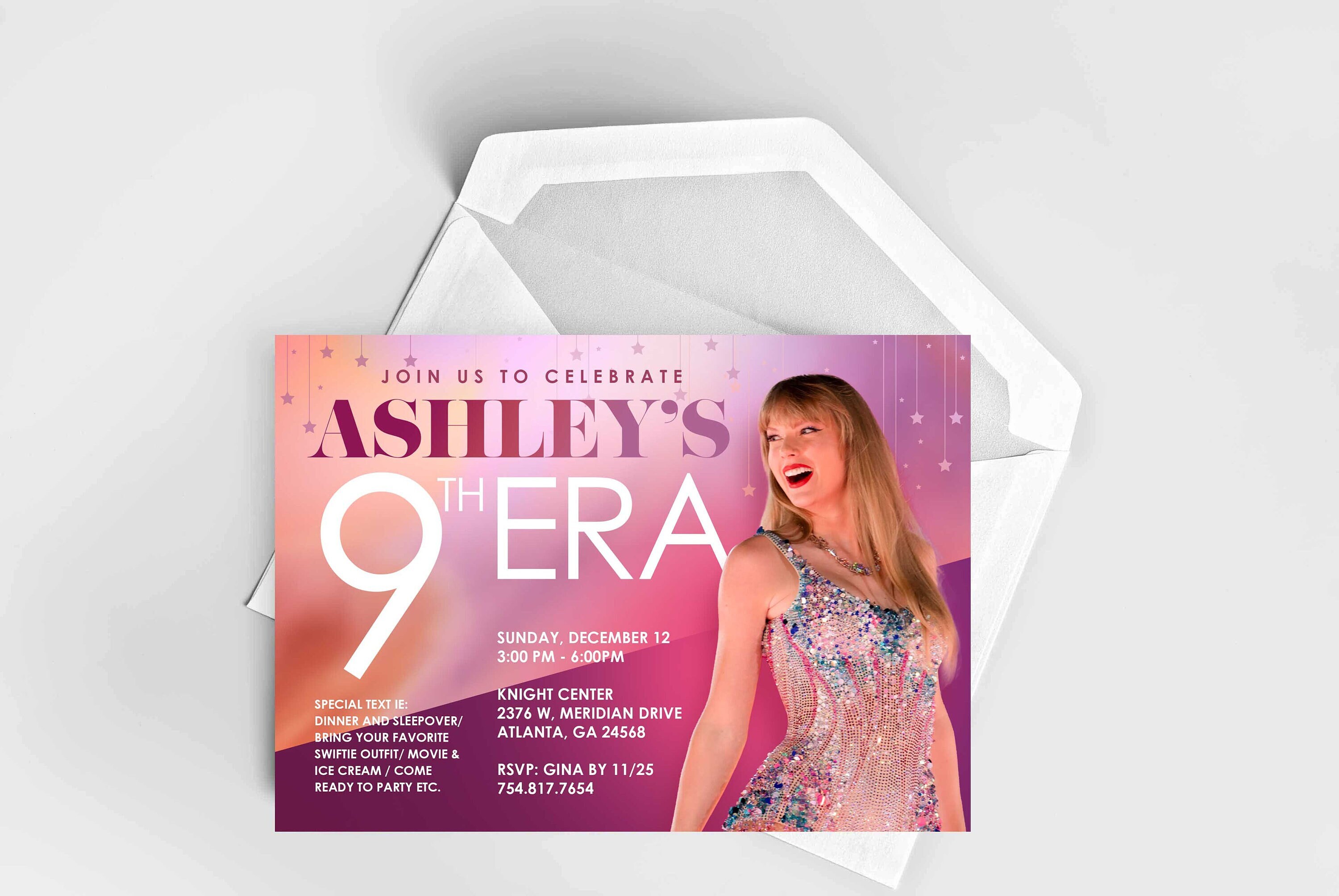 Custom Taylor Swift Birthday Invite, Personalized Swifties Invitation ...