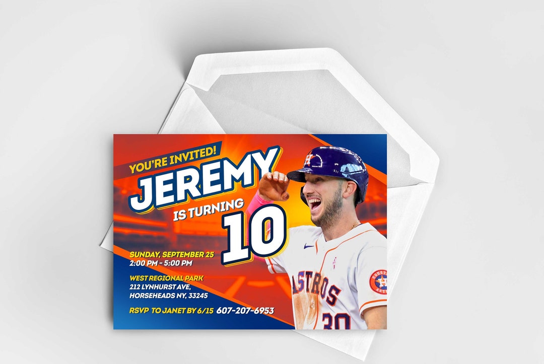 Custom Kyle Tucker Birthday Invitation, Personalized Houston Astros ...