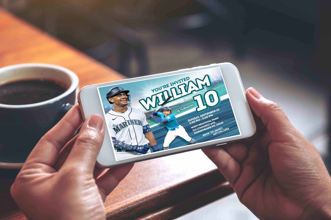 Personalized Seattle Mariners Birthday Invitation Julio Rodriguez ...