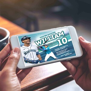 Personalized Seattle Mariners Birthday Invitation Julio Rodriguez ...