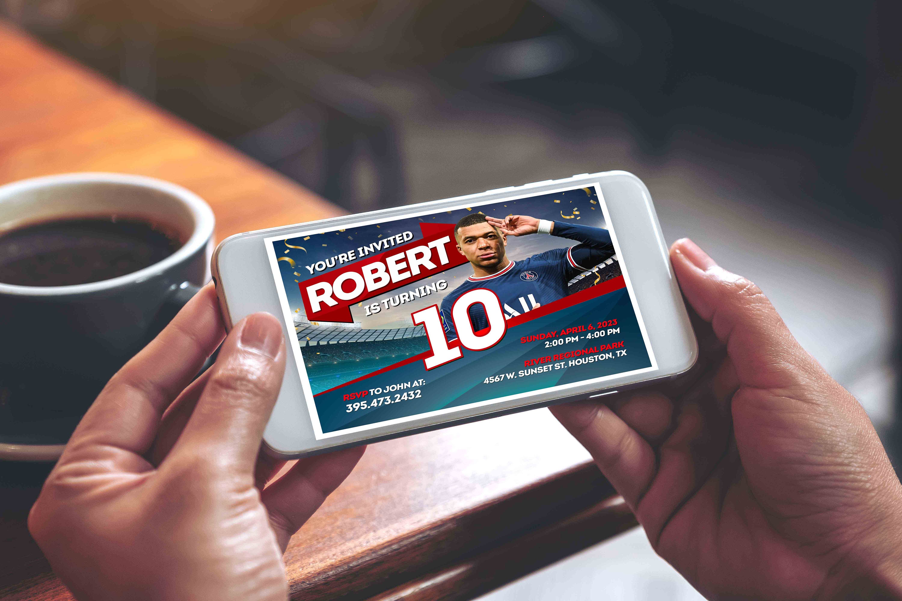 Kylian Mbappé Birthday Party Invitation, Mbappe Invite, Made to Order ...