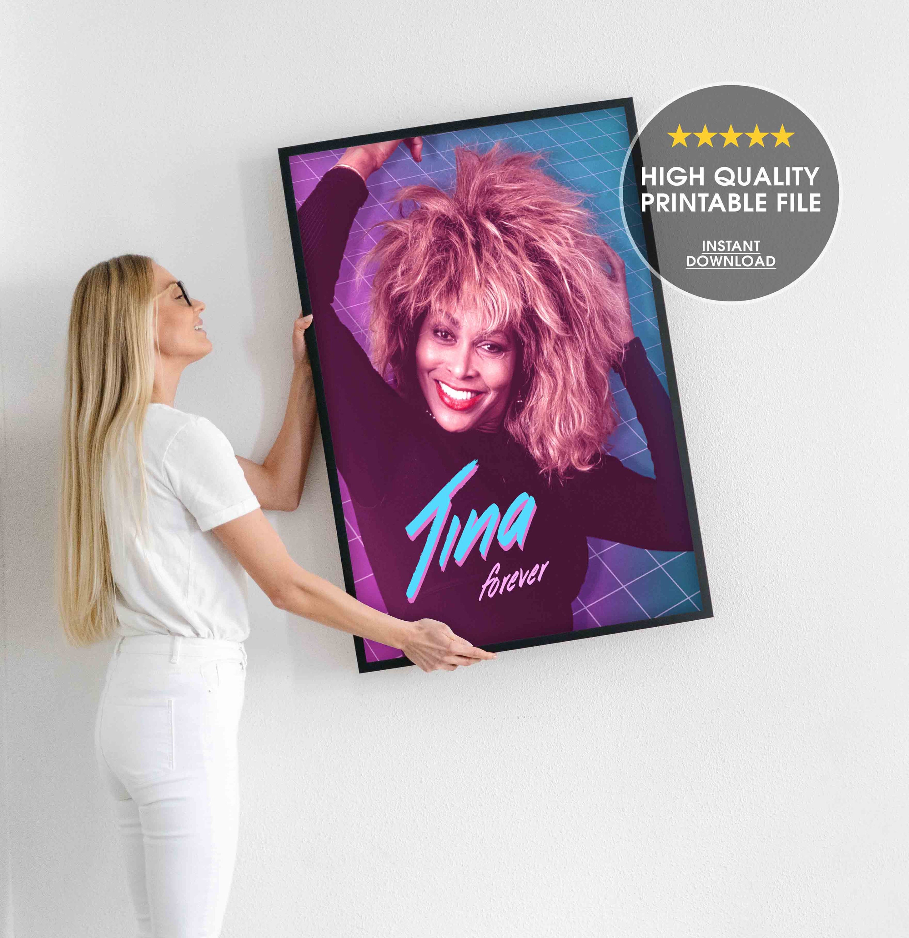 Tina Turner Poster, 80's Style Poster, Digital Download, Queen of Rock ...