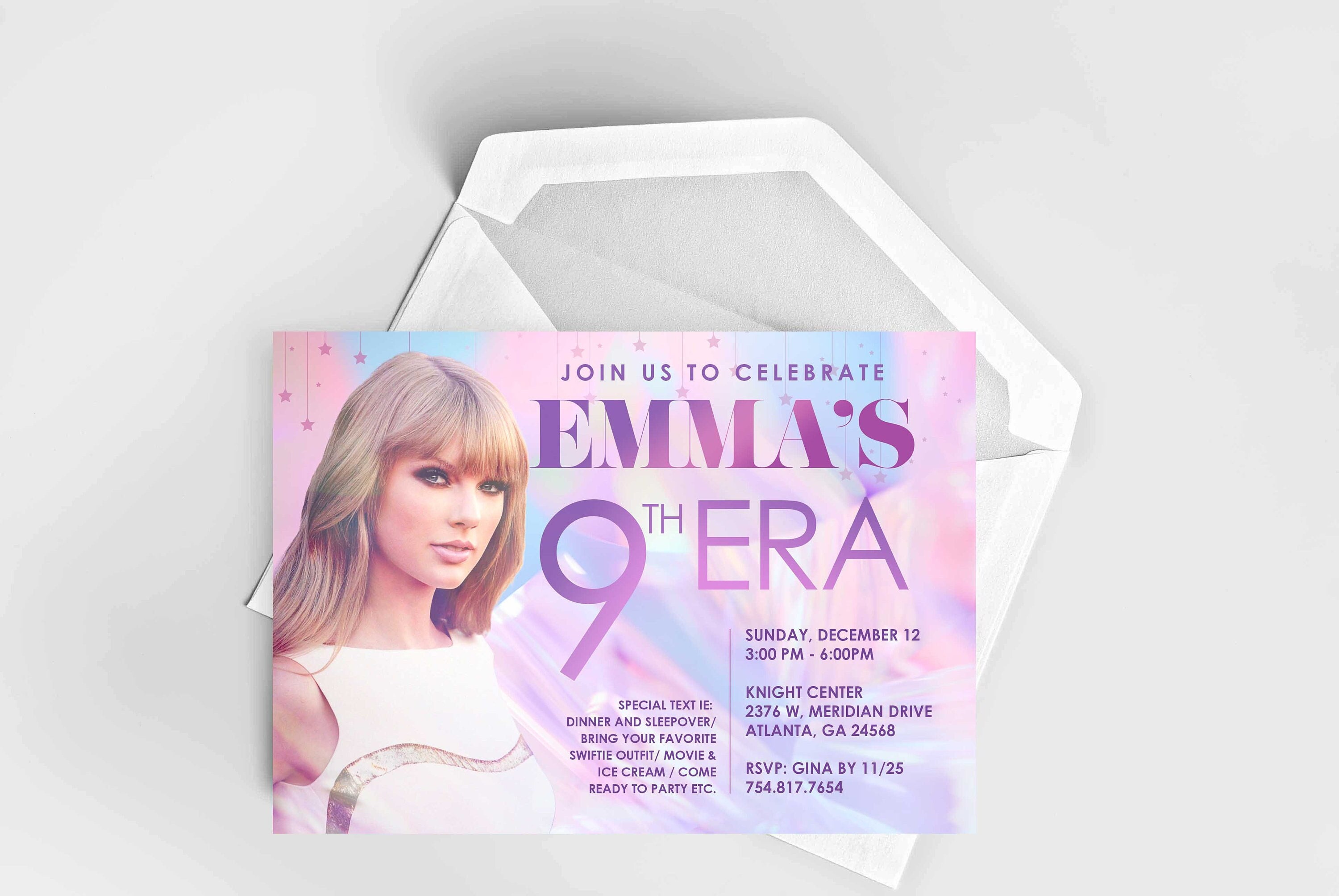 Custom Taylor Swift Birthday Invite, Personalized Invitation, Digital ...