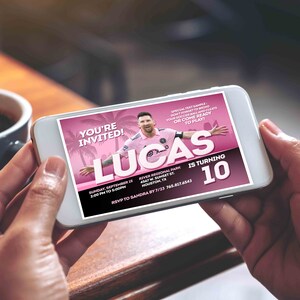 Messi Inter Miami Birthday Invitation, Made to Order Customizable ...