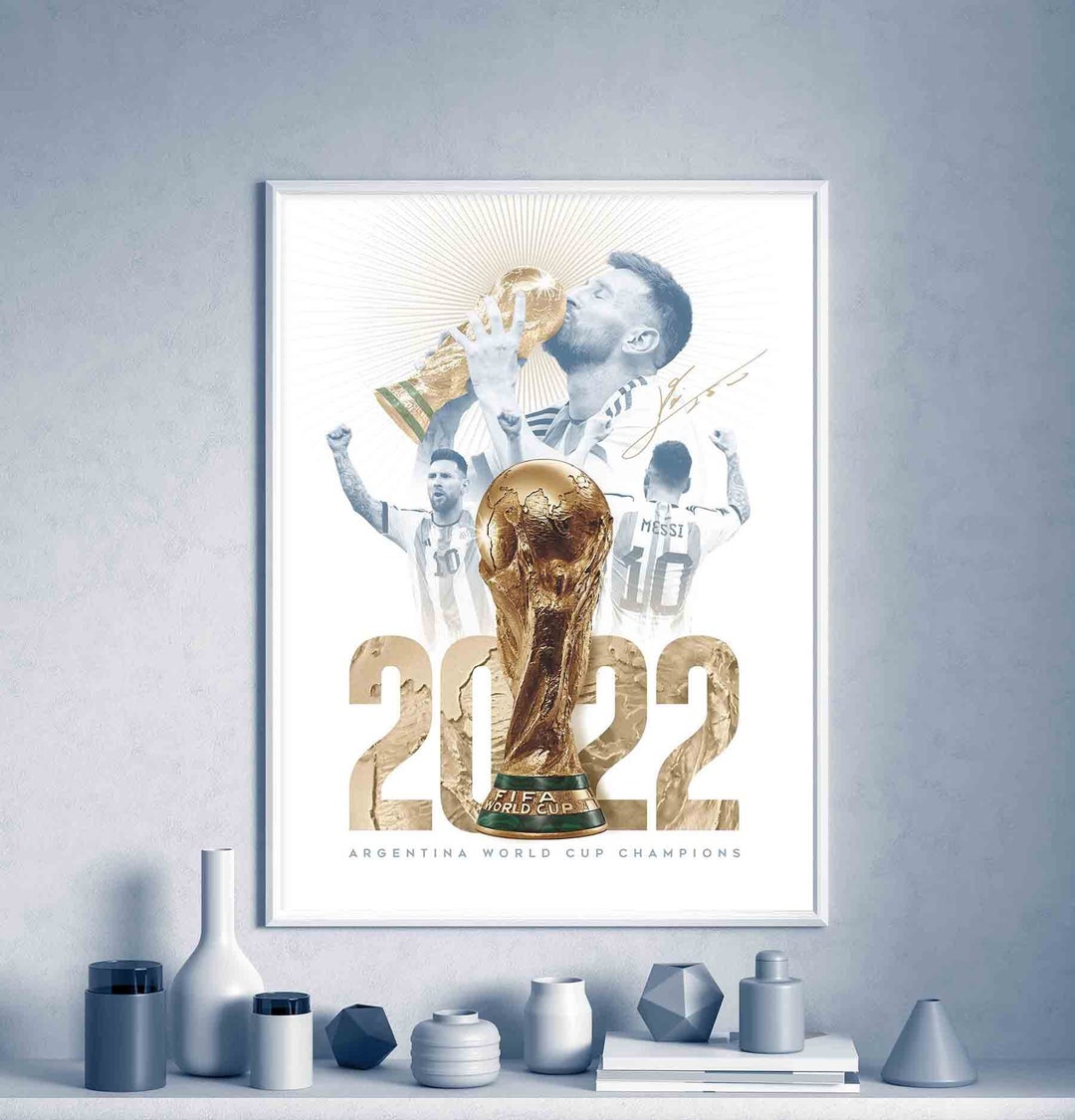Messi World Cup Poster, Digital Download, Qatar 2022 Argentina, Lionel ...