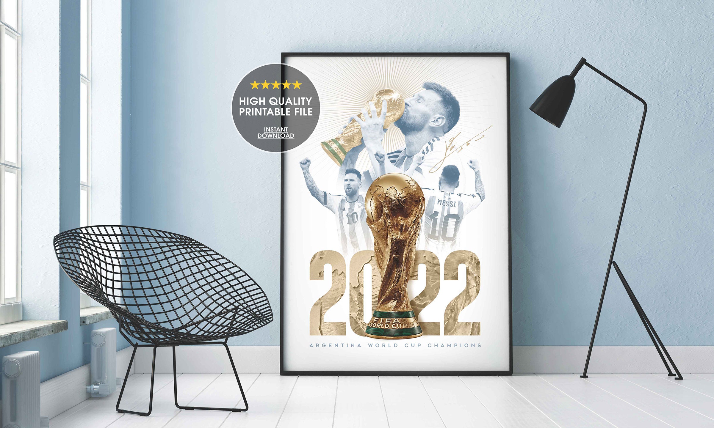 Messi Poster Printable | Argentina Poster | Digital Download | World ...