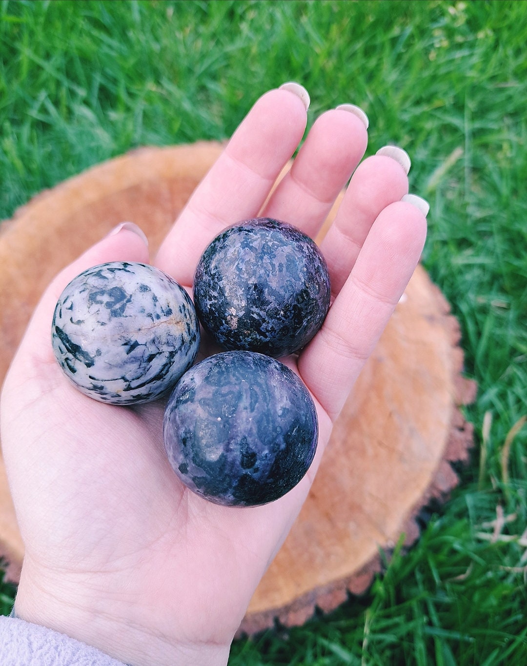 Indigo Gabbro Merlinite Spheres - Etsy