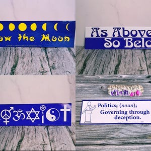 Vinyl Bumper Stickers - Coexist, as Above so Below, Follow the Moon ...