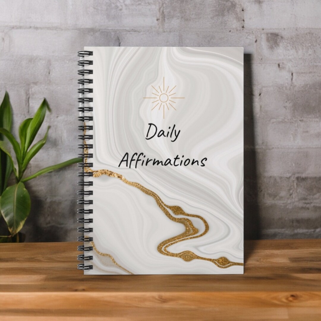 Gold and White Daily Affirmations Spiral Notebook - Ruled Line. Home ...