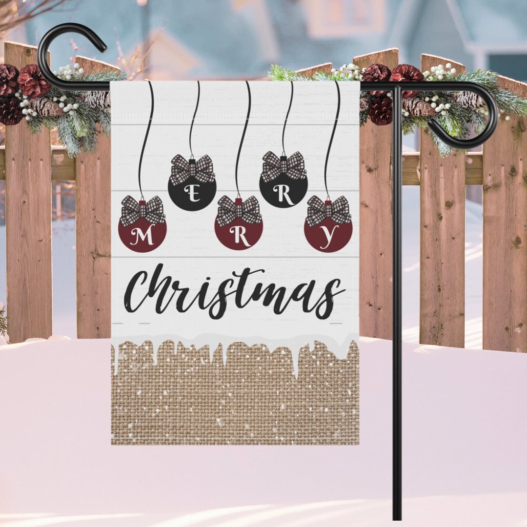 Merry Christmas Garden & House Banner. Outdoor Farmhouse Christmas ...