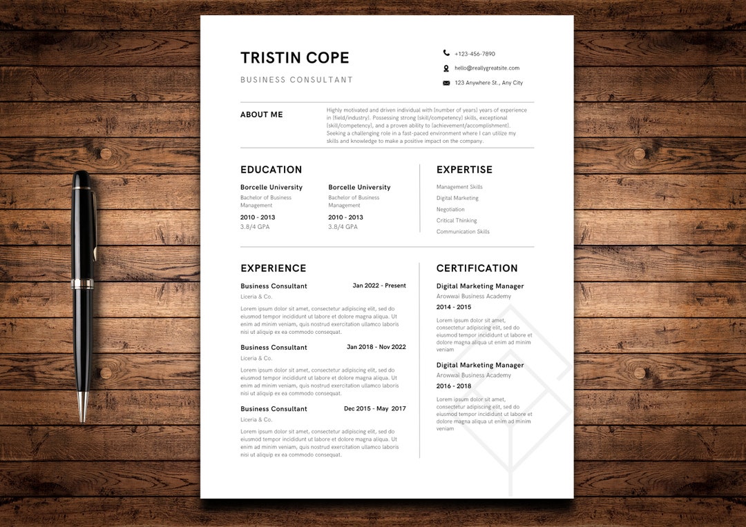 Clean, Executive Resume Template 2023, Modern CEO Resume Template for Word and Apple Pages ...