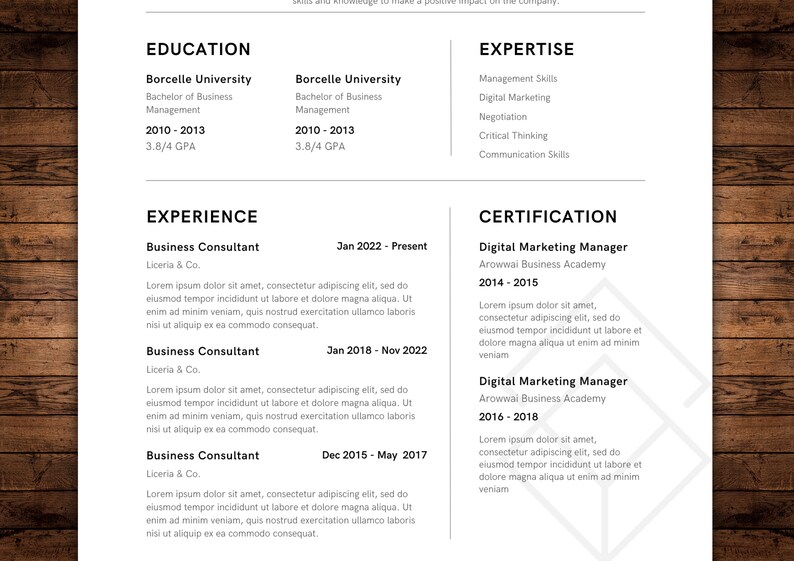 Clean Executive Resume Template 2023 Modern CEO Resume - Etsy