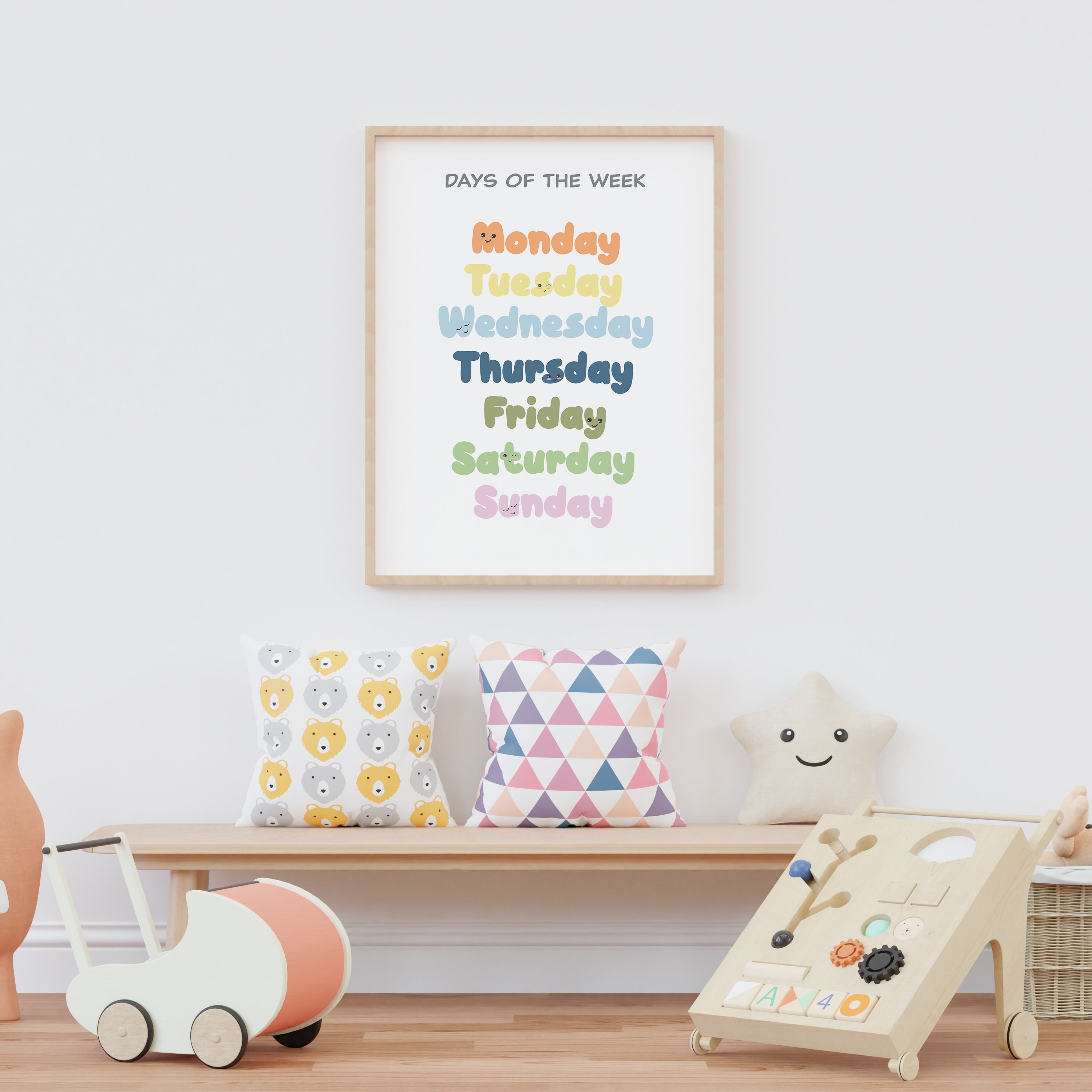 Days of Week Poster | Digital Download, Kids Room Decor - Etsy