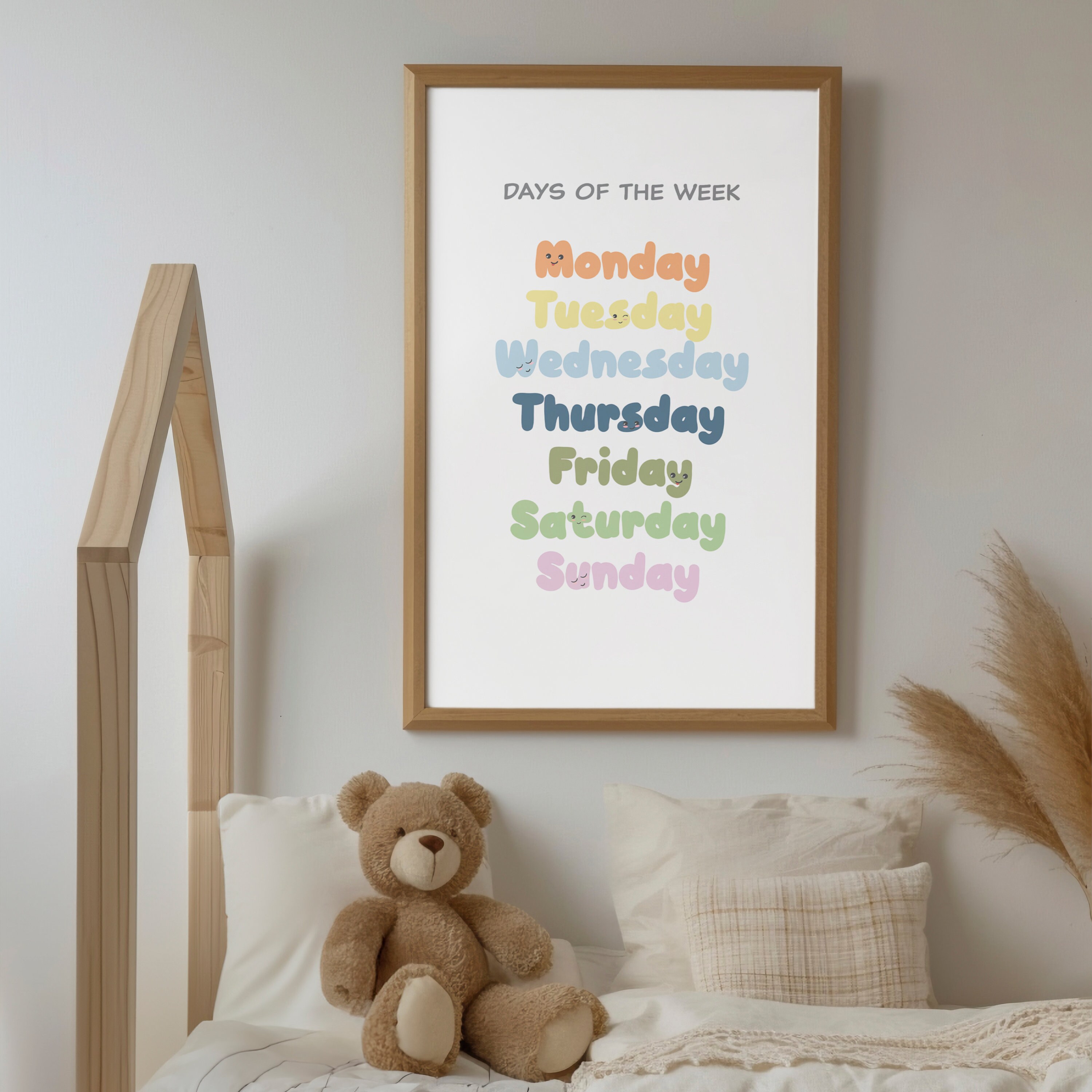 Days of Week Poster | Digital Download, Kids Room Decor - Etsy