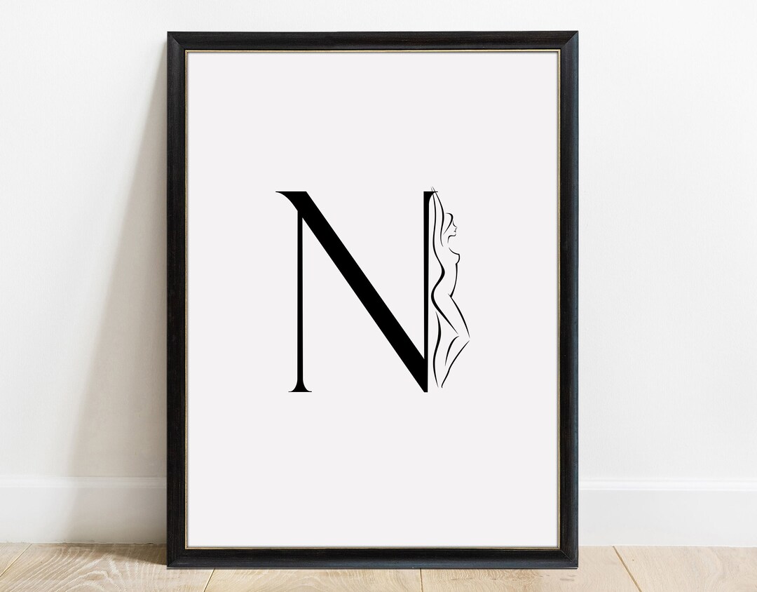 Letter n Wall Art Line Body Drawing Body - Etsy