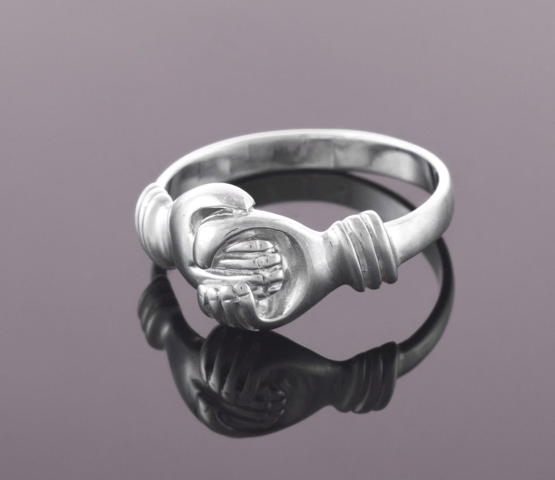 Sterling Silver Handshake Ring/ Friendship Promise Jewelry - Etsy